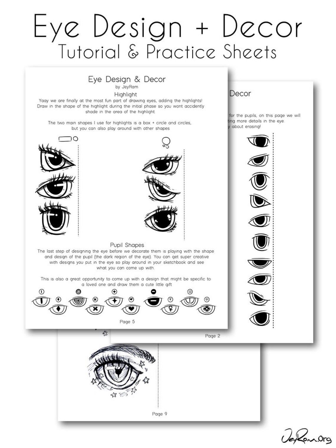 Eye Drawing Design & Decoration Workbook (printable PDF) - Etsy Canada