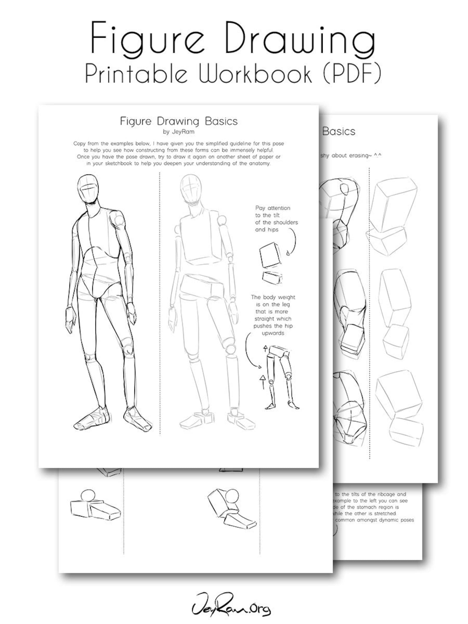 Figure Drawing Basics Book (printable PDF) - Etsy