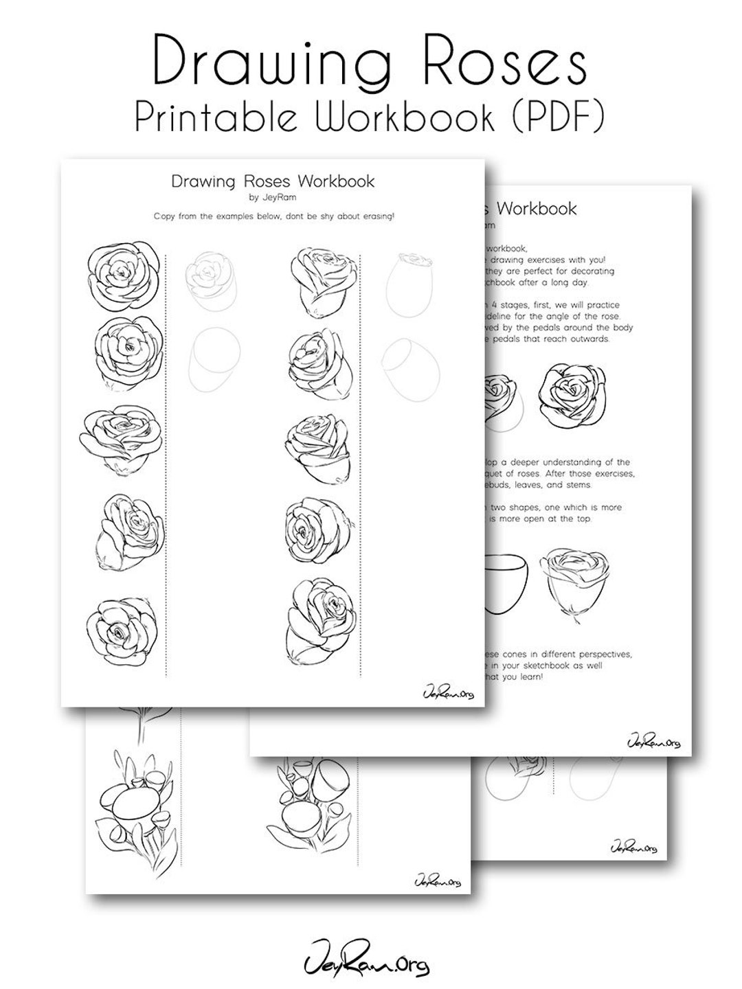 Rose Drawing Workbook (printable PDF) - Etsy