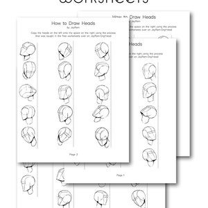Head Drawing Practice Worksheets (PDF) - Etsy