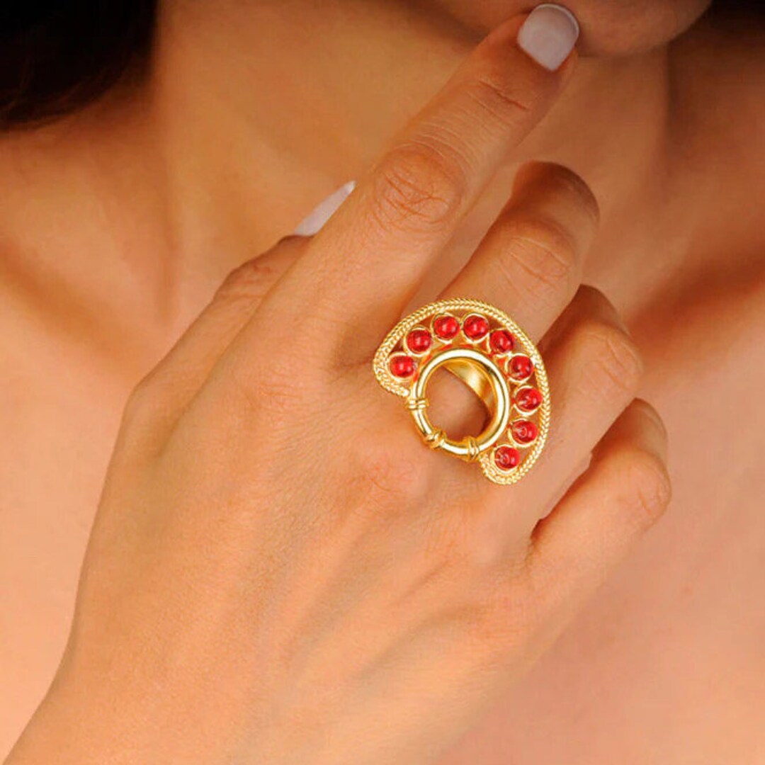 Red Circle Nose Ornament Ring PC002R - Etsy