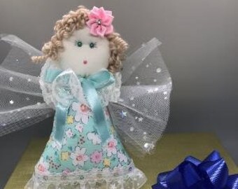 Items similar to Upcycled Can and Bead Handmade Angel Doll on Etsy