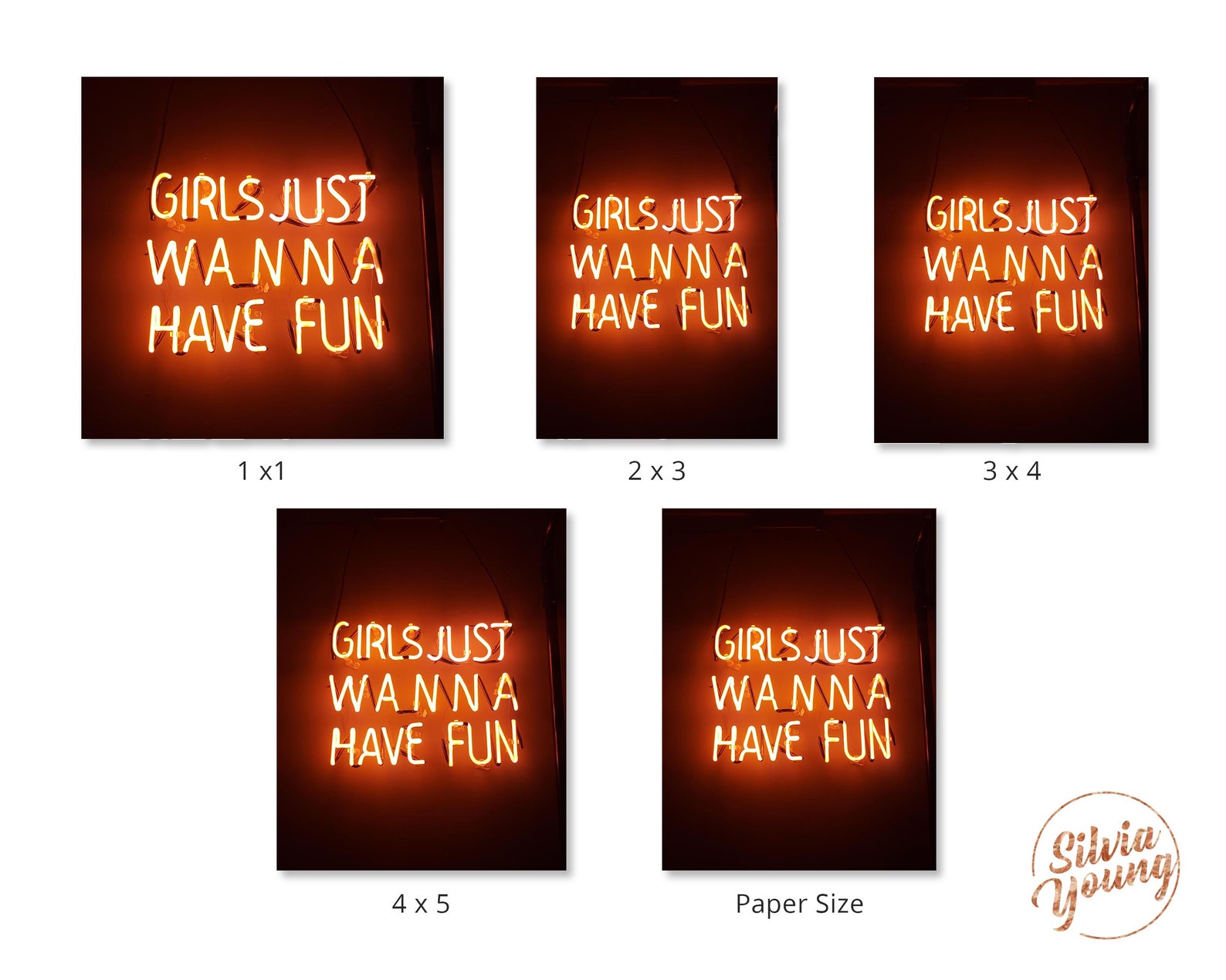 Girls Just Want to Have Fun Neon Digital Print - Etsy
