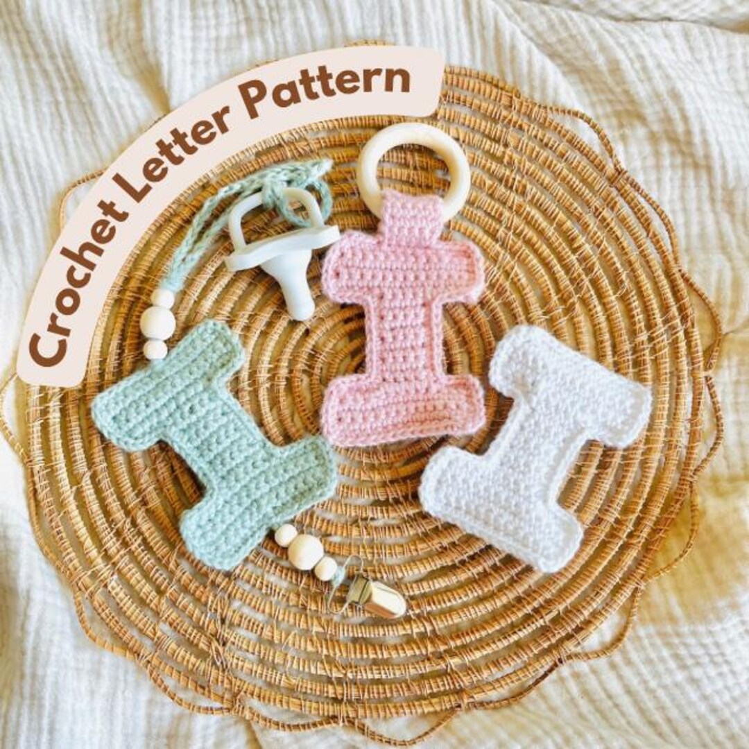 Crochet Letter I Pattern, Alphabet Crochet PDF, Baby Teether Toy ...