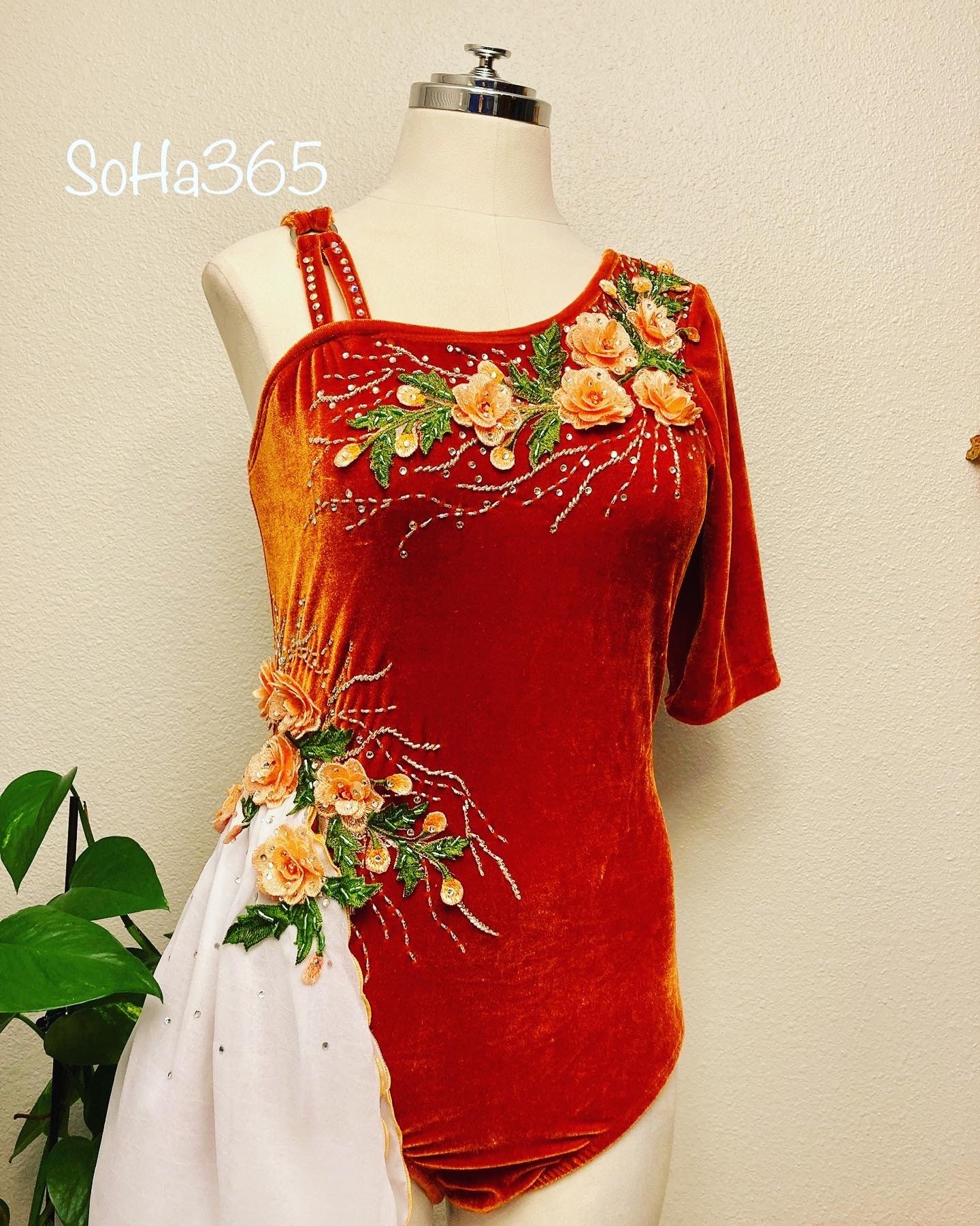 Bright Orange Dance Costume/jazz Dance - Contemporary Dance-lycrical ...