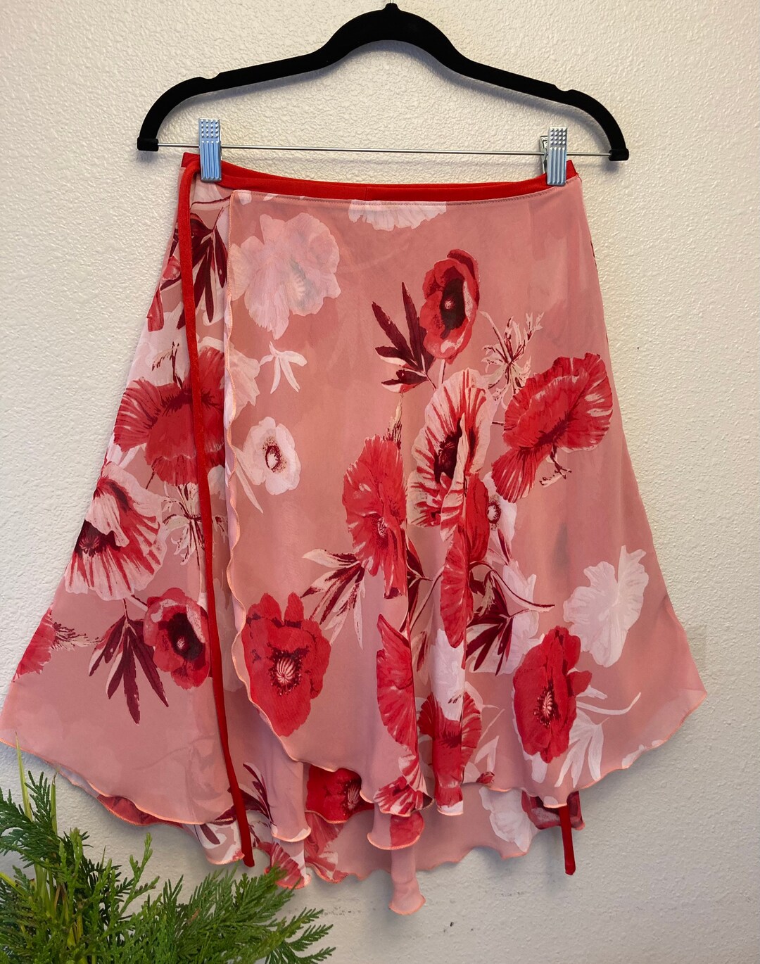 Floral Orange Ballet Skirts/ Elegant Ballet Wrap Skirt With - Etsy
