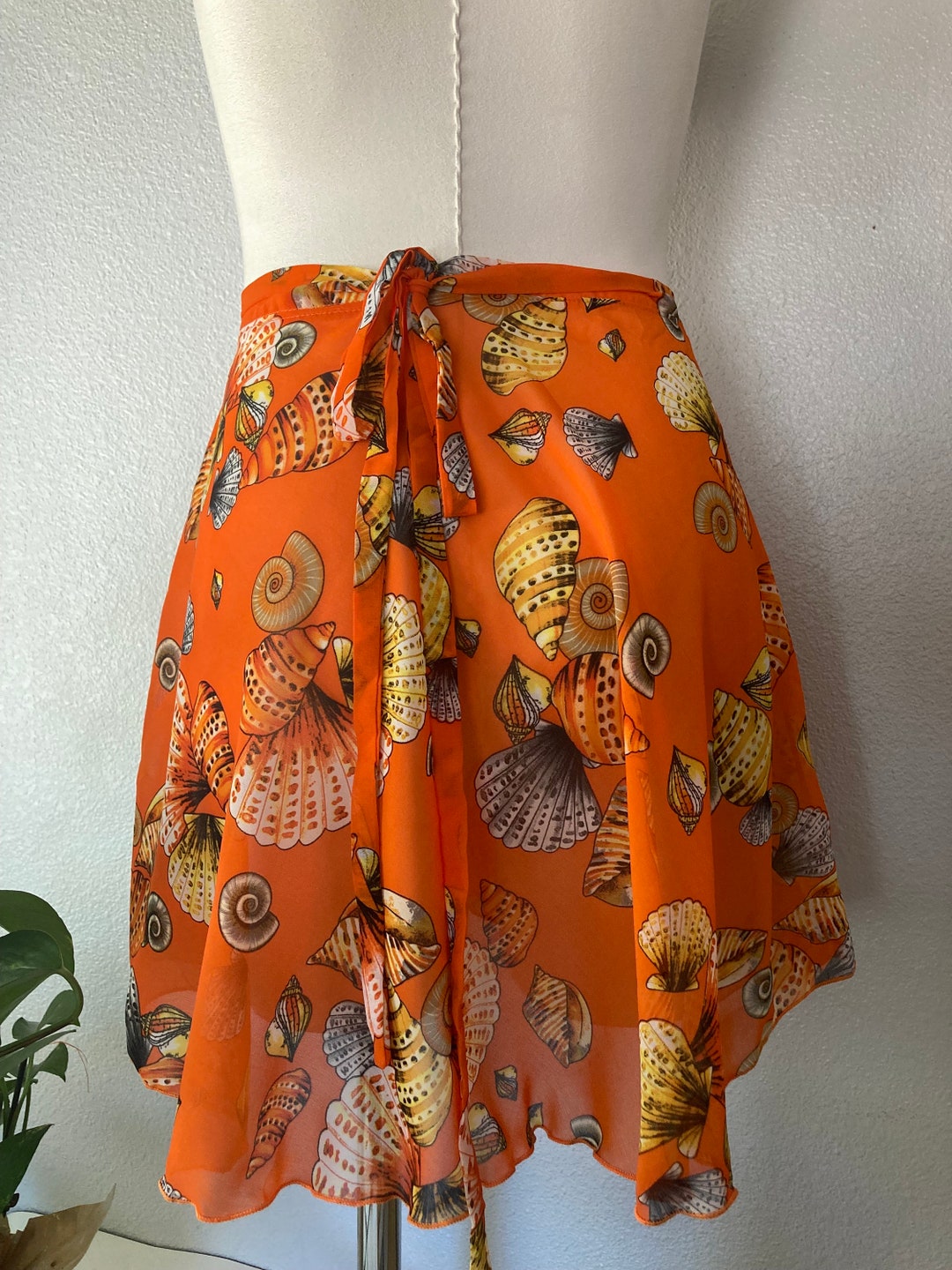 Bright Orange Sea Shell Printed Ballet Wrap Skirts/dance Skirts. - Etsy