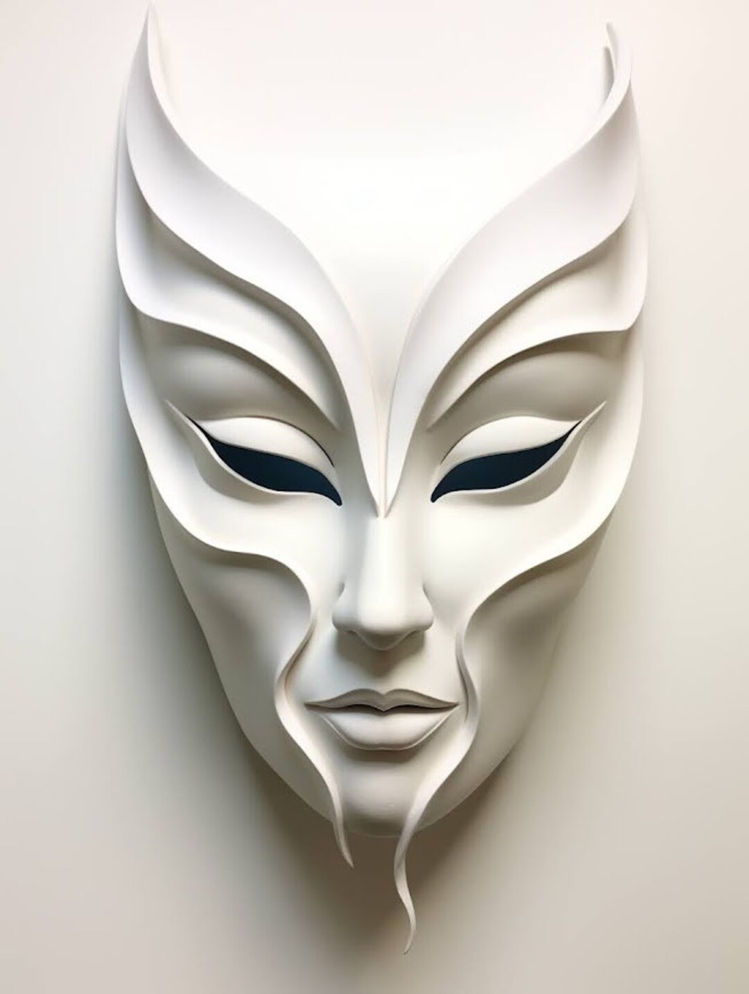 Futuristic Elegance Revealed: Gray Cyborg Mask, Non-human Features and ...