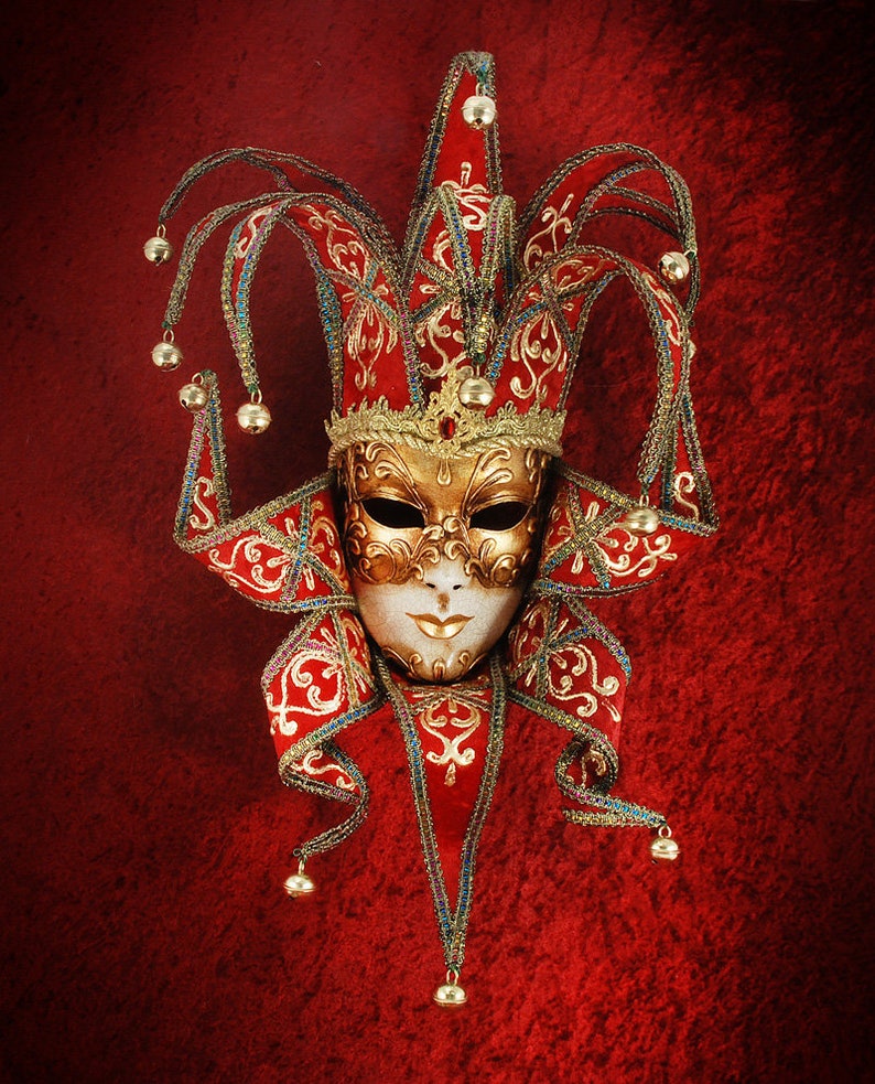 Venetian Jolly Original Venice Carnival Mask Traditional Papier-mâché ...