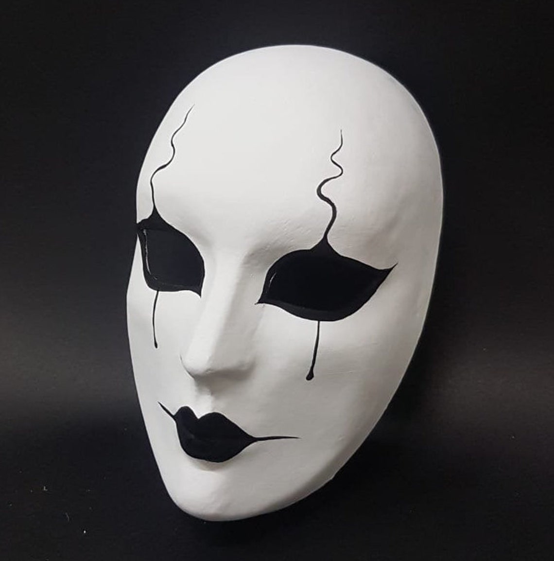 Pierrot Venetian Mask for Carnival Halloween Party Handmade - Etsy
