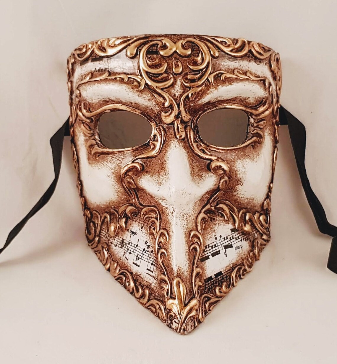 Venetian style mask Bauta or Bautta handmade on paper masks | Etsy