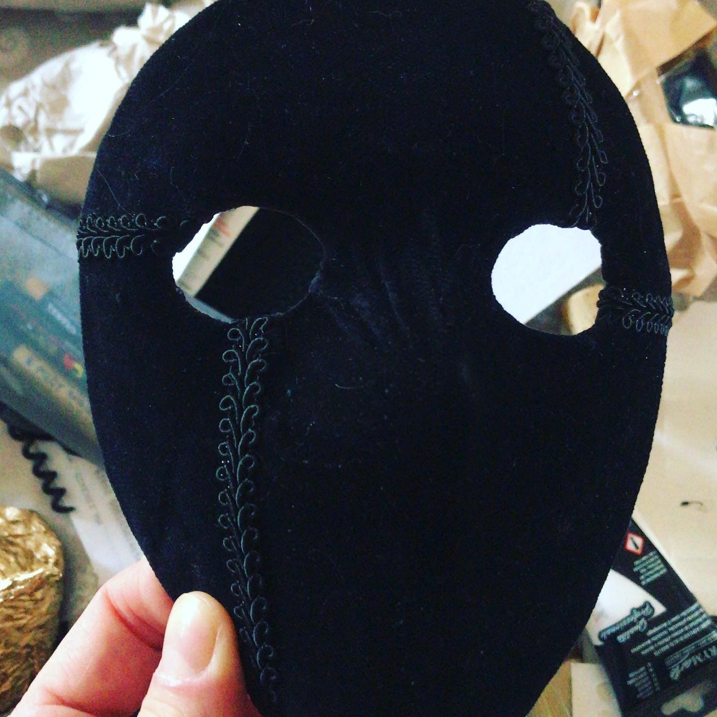 Moretta Venetian black velvet mask with original/Custom model | Etsy