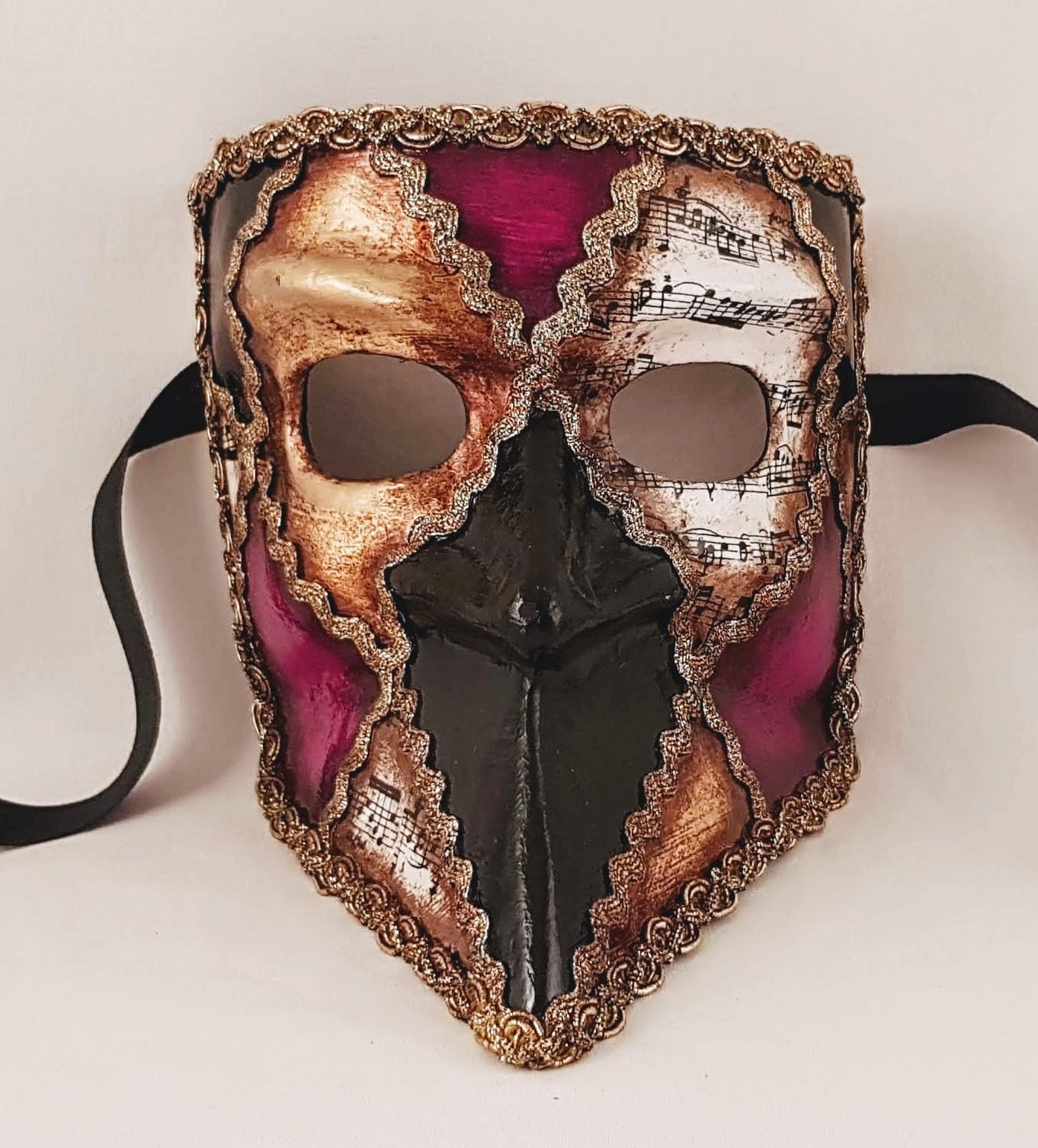 Venetian style mask Bauta or Bautta handmade on paper masks | Etsy
