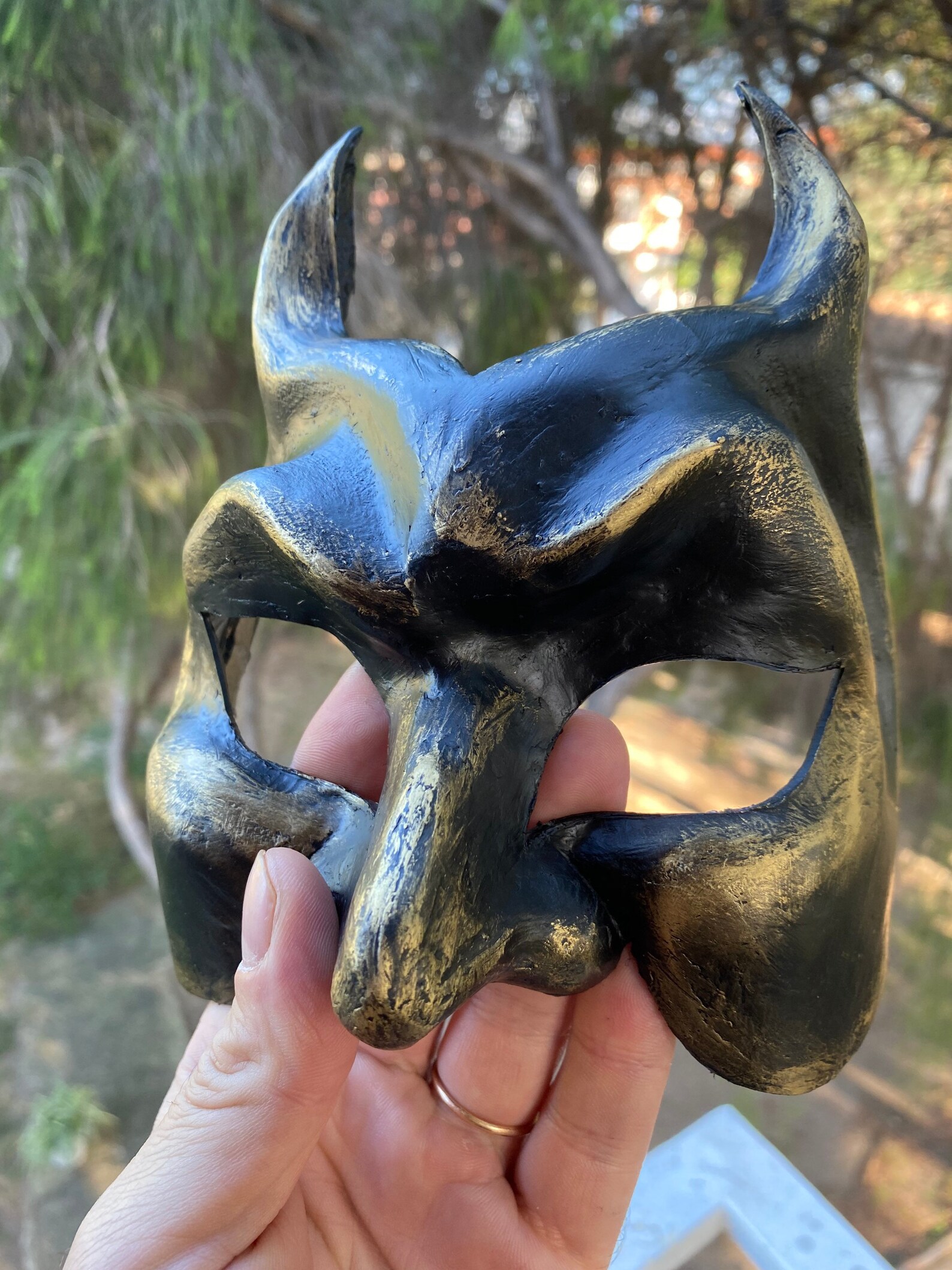 Black-gold Devil. Scary Face. Ideal for Carnival. Handmade in - Etsy