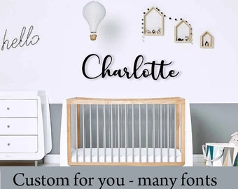Wood Name Sign Name Sign for Nursery Girl Boy Over Crib - Etsy