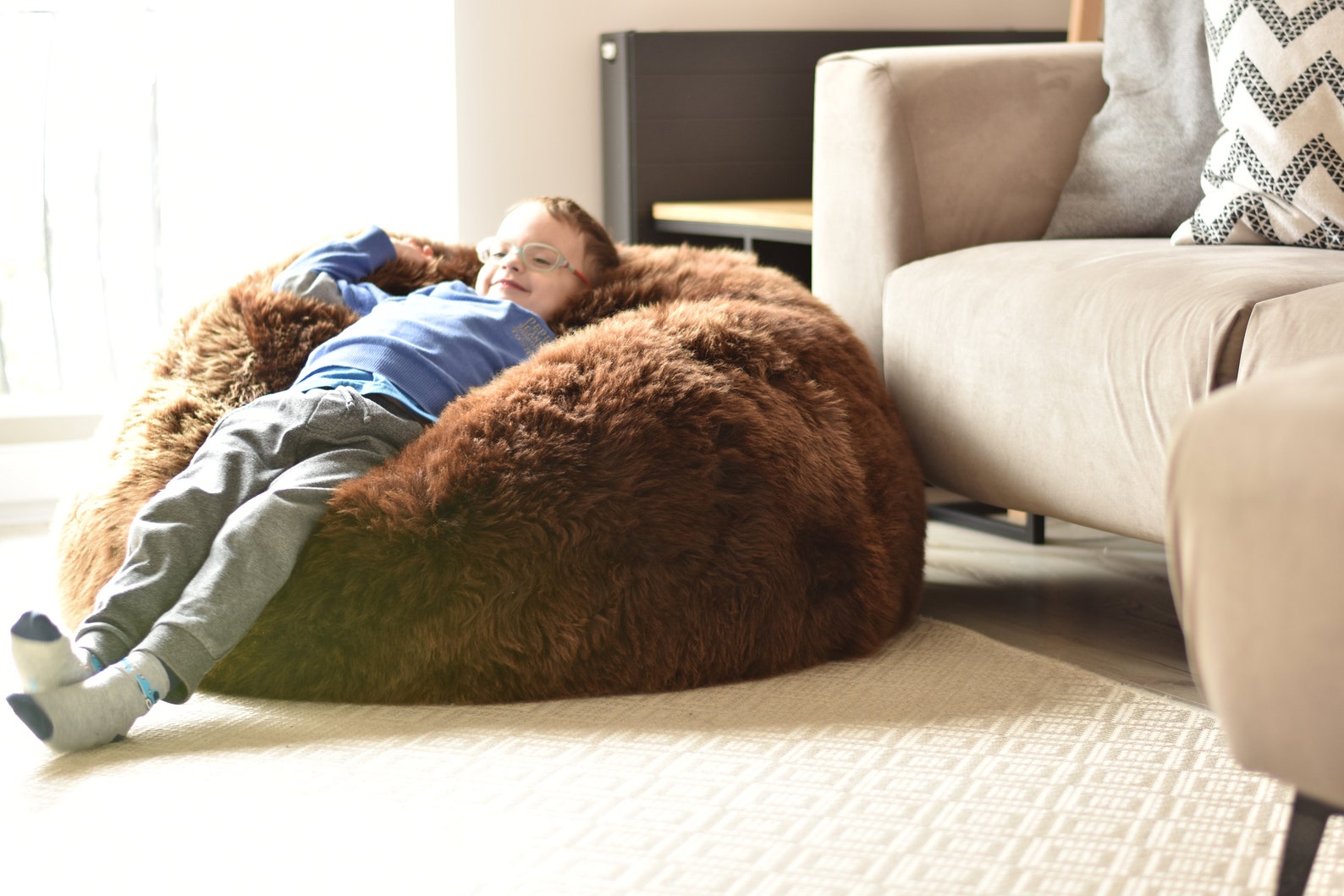 Sheepskin Pouf XXXL White Pouf Fur Pouf Comfortable Pouf - Etsy