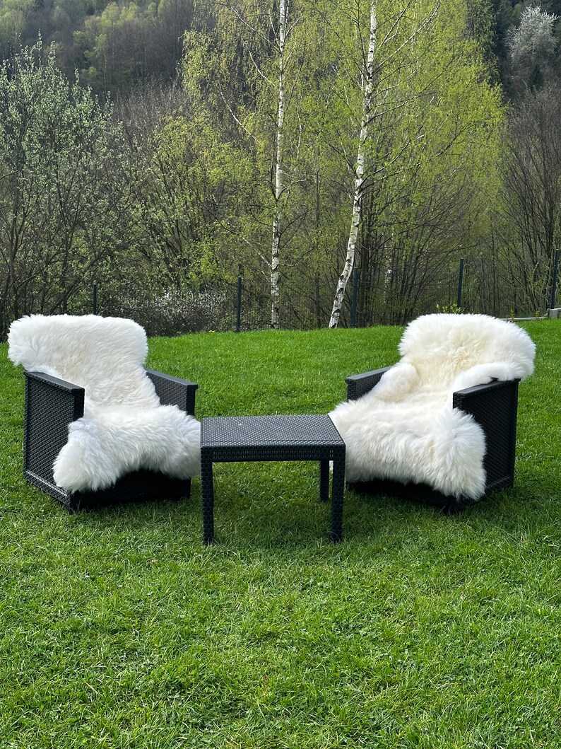 White GIANT Genuine Sheepskin Rug Pad, Birthday Gift Natural Sheepskin ...