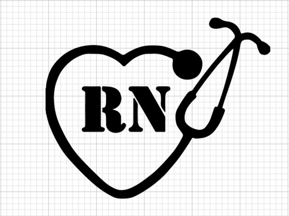 RN Stethoscope Heart SVG | Etsy