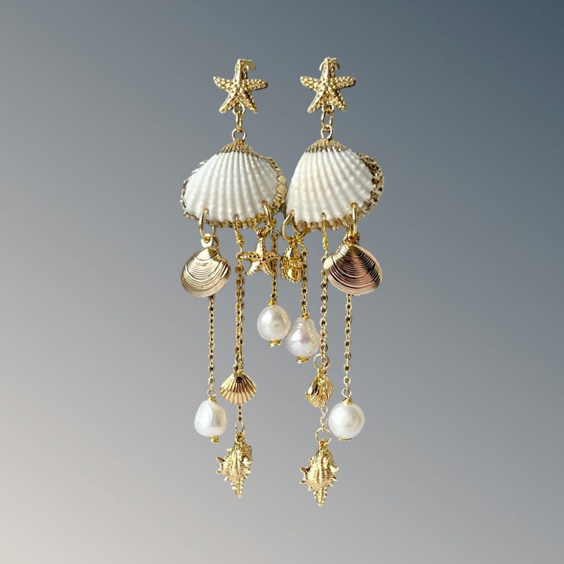 Starfish Chain Earrings - Etsy UK