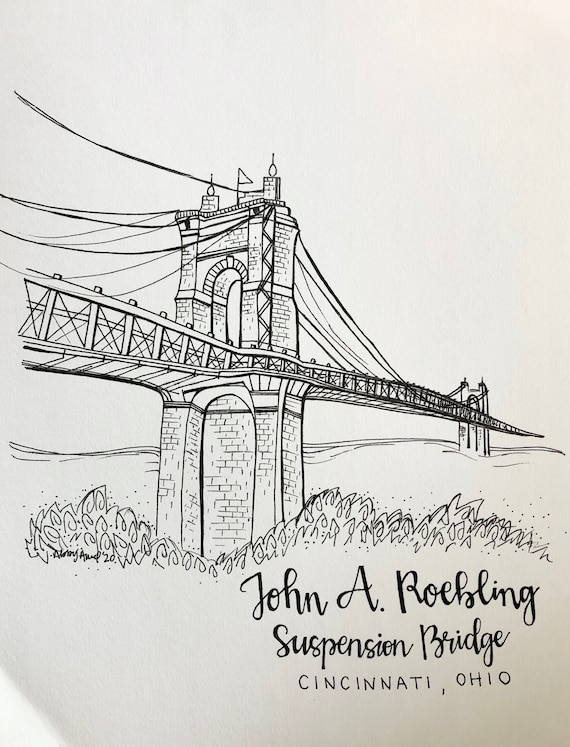 Suspension Bridge Drawing