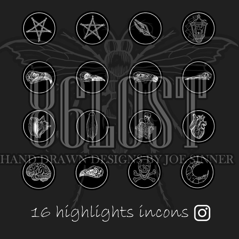 33 Goth Instagram Story Covers and Highlights Icons - Dark Wicca Witch ...