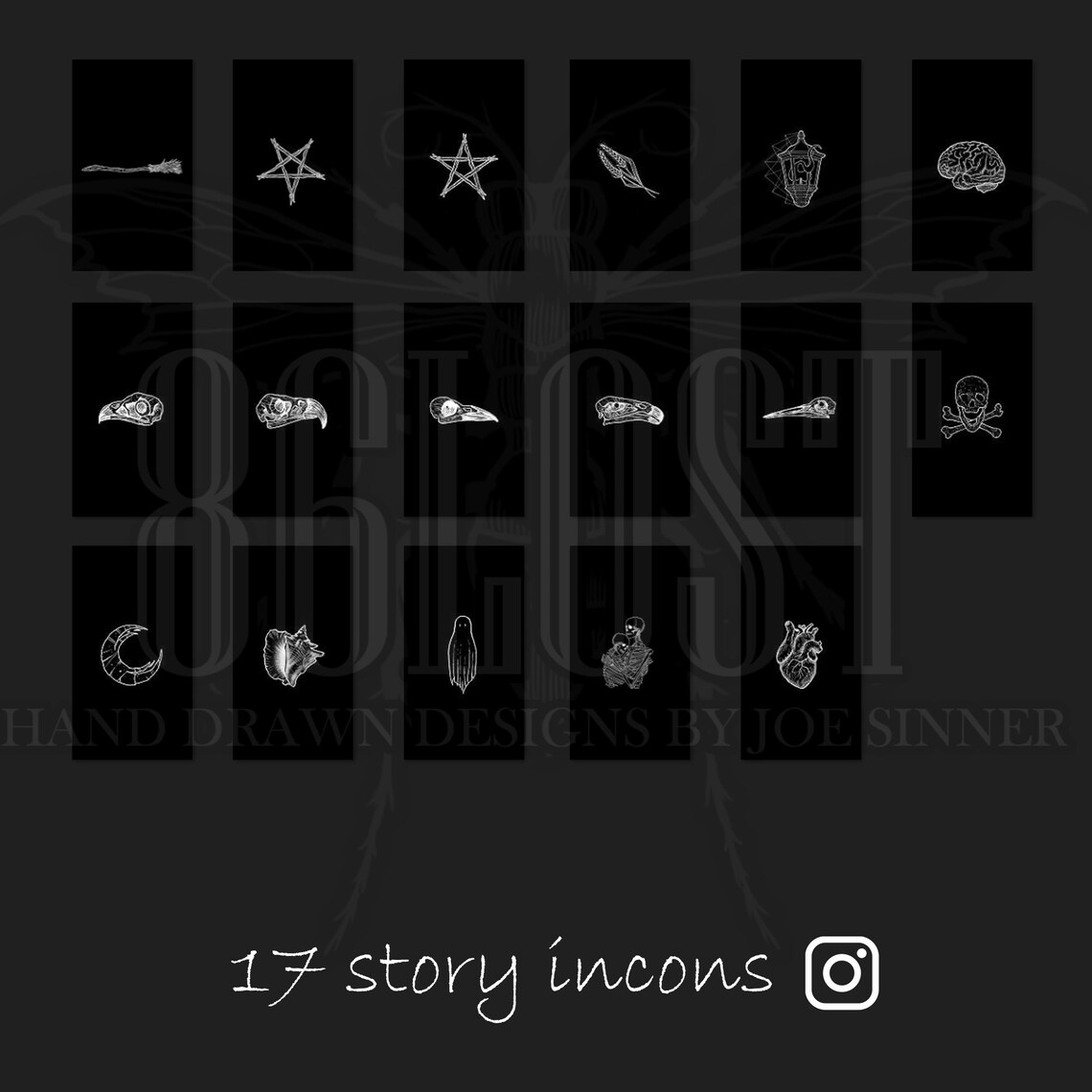 33 Goth Instagram Story Covers and Highlights Icons - Dark Wicca Witch ...