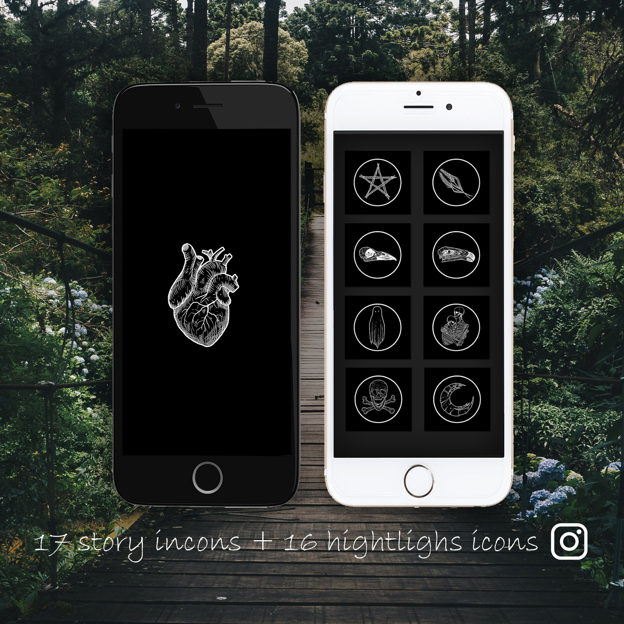 33 Goth Instagram Story Covers and Highlights Icons - Dark Wicca Witch ...