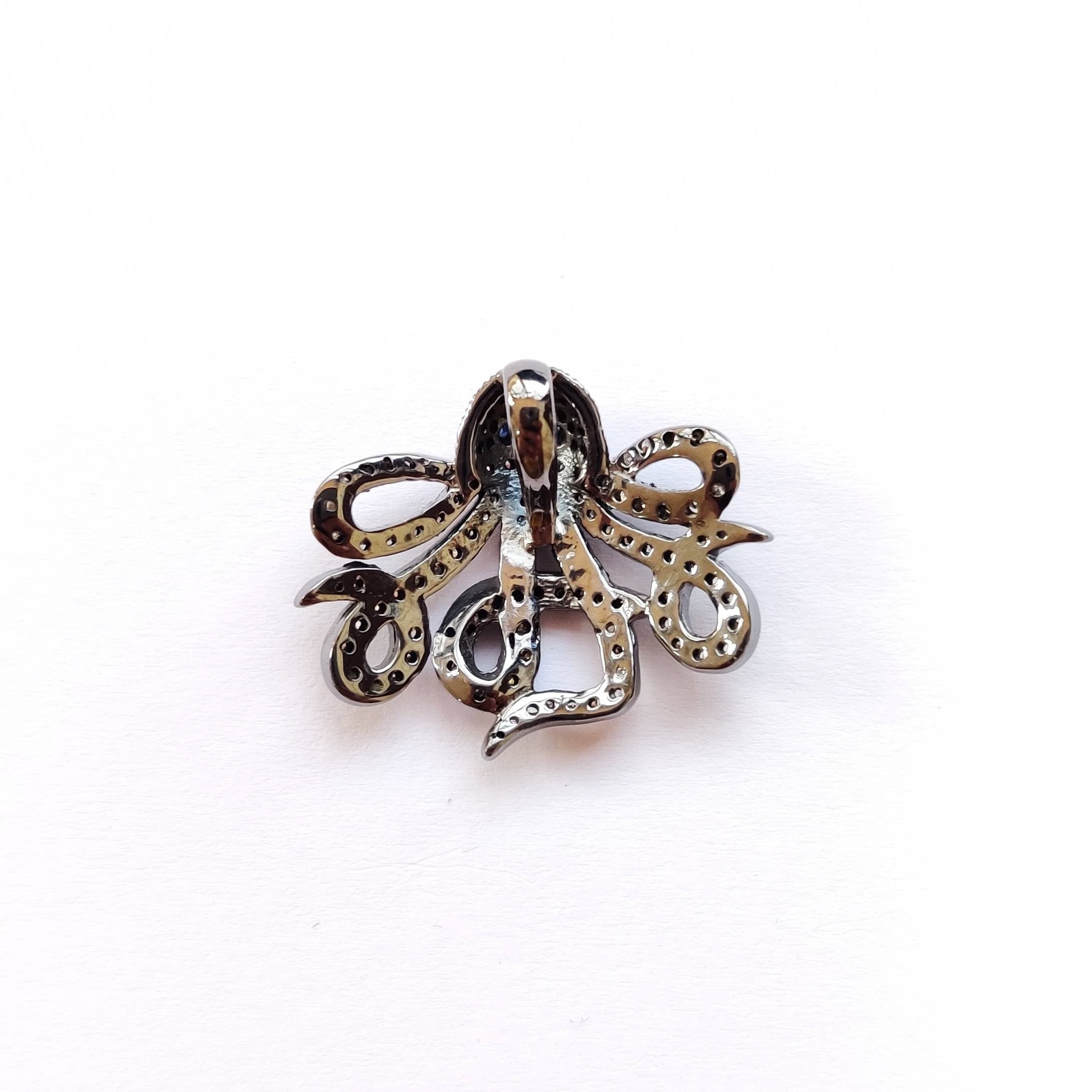 Pave Diamond Octopus Pendant Diamond Pendantoctopus Pendant - Etsy