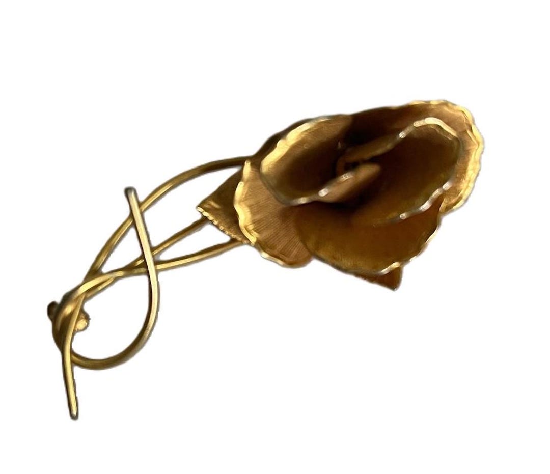 Vintage Gold Rose Pin Brooch - Etsy