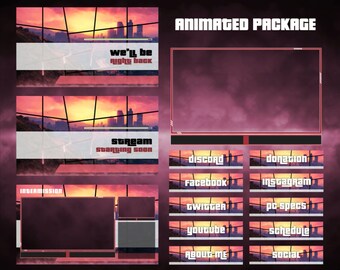 Twitch Overlay Package Animated Gta - Etsy