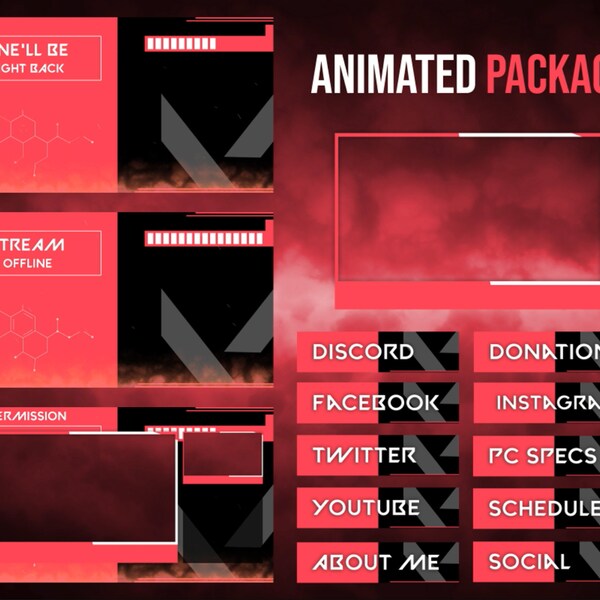 Valorant Theme Twitch Overlay Animated - Etsy