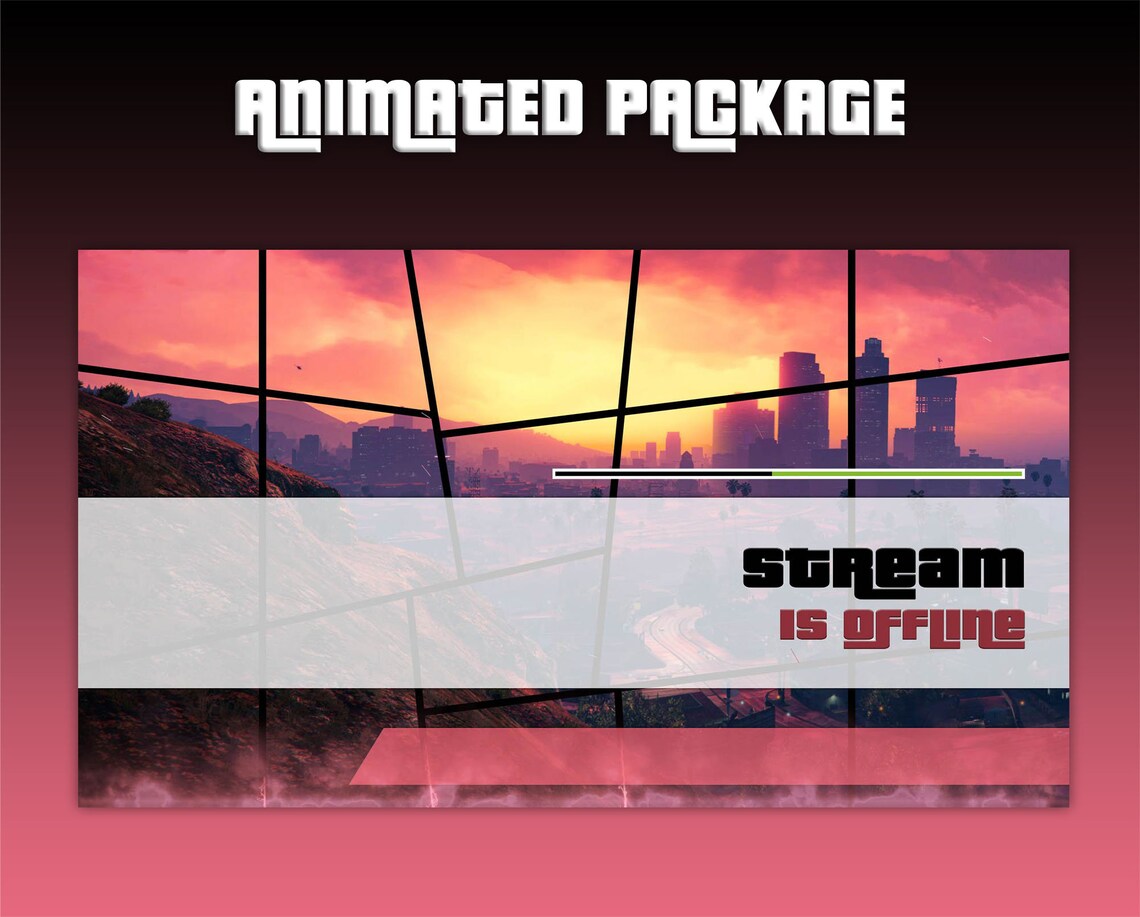 Twitch Overlays Animated Package, Ready to Use GTA Theme Simple ...