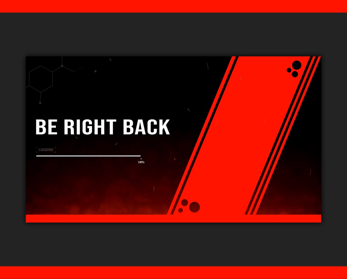 Animated twitch overlay modern RED & BLACK minimalist | Etsy