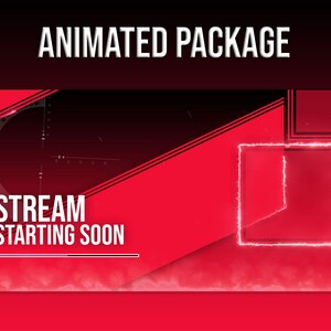 Twitch Overlays Animated Package, Ready to Use RED Square Simple ...