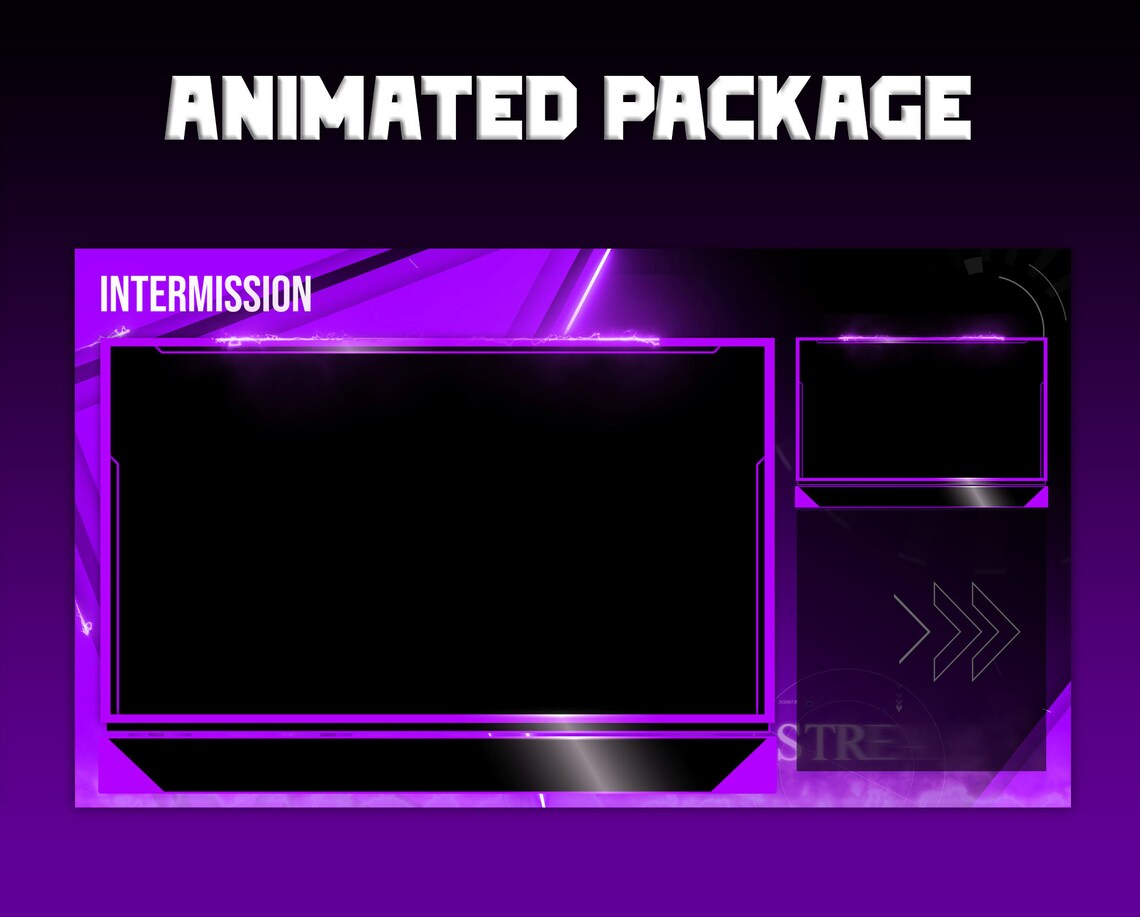 Twitch Overlays Animated Package, Ready to Use new Purple Smoke Simple ...