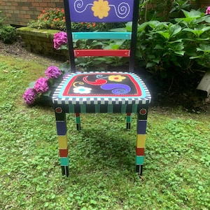 Whimsical Hand Painted Happy Chairs - Custom Colors and Theme - Etsy