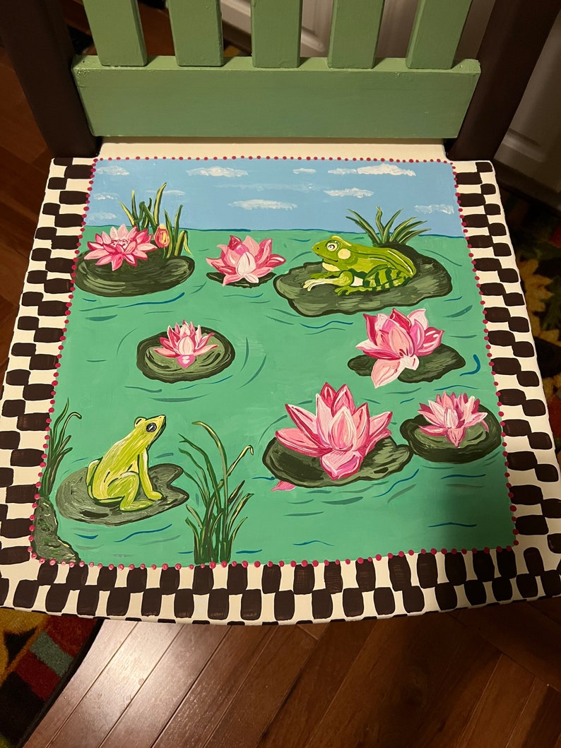 Frog and Lily Pad Whimsically Hand Painted Hand Crafted Solid - Etsy