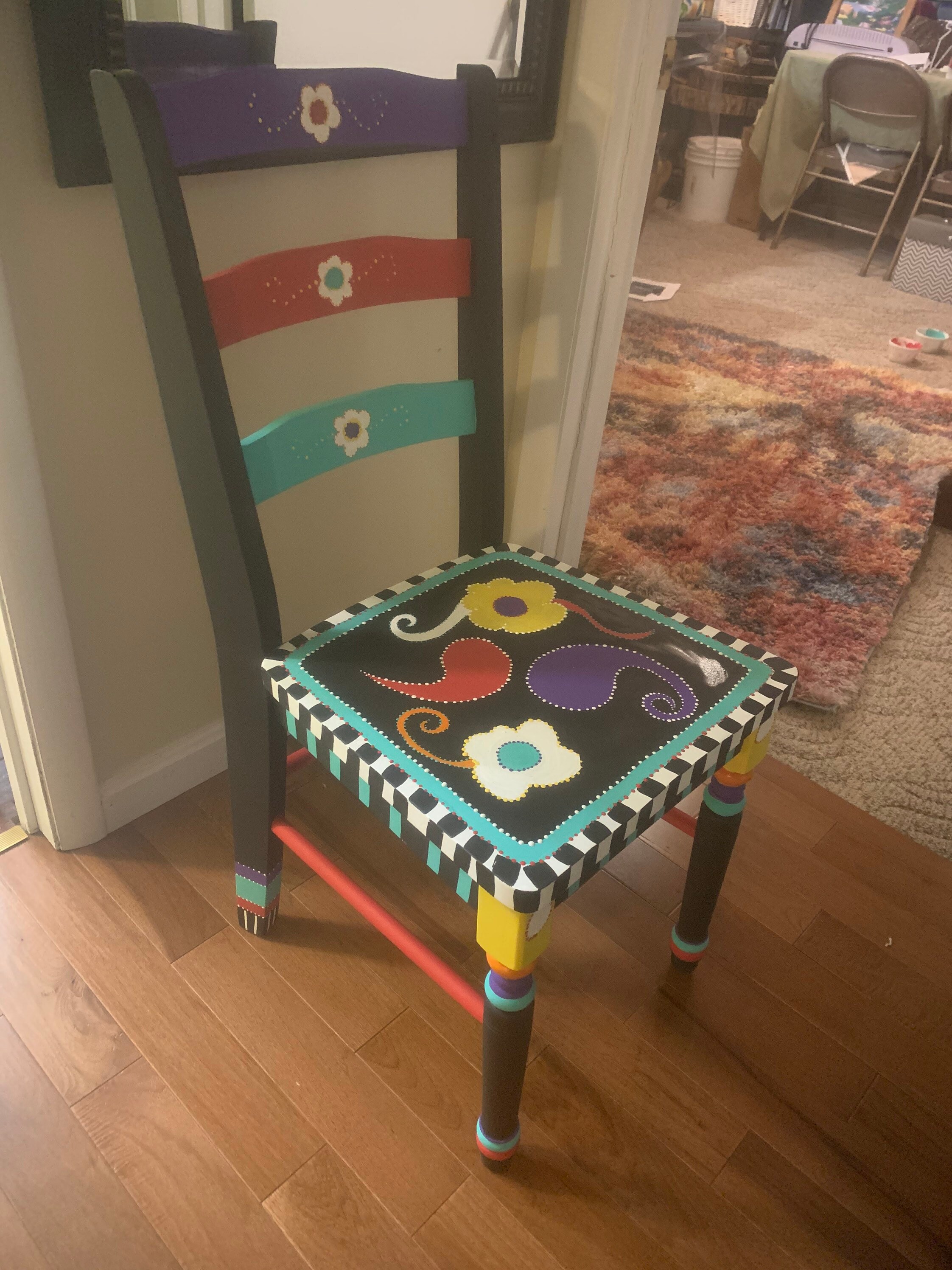 Whimsical Hand Painted Happy Chairs Custom Colors and Theme | Etsy