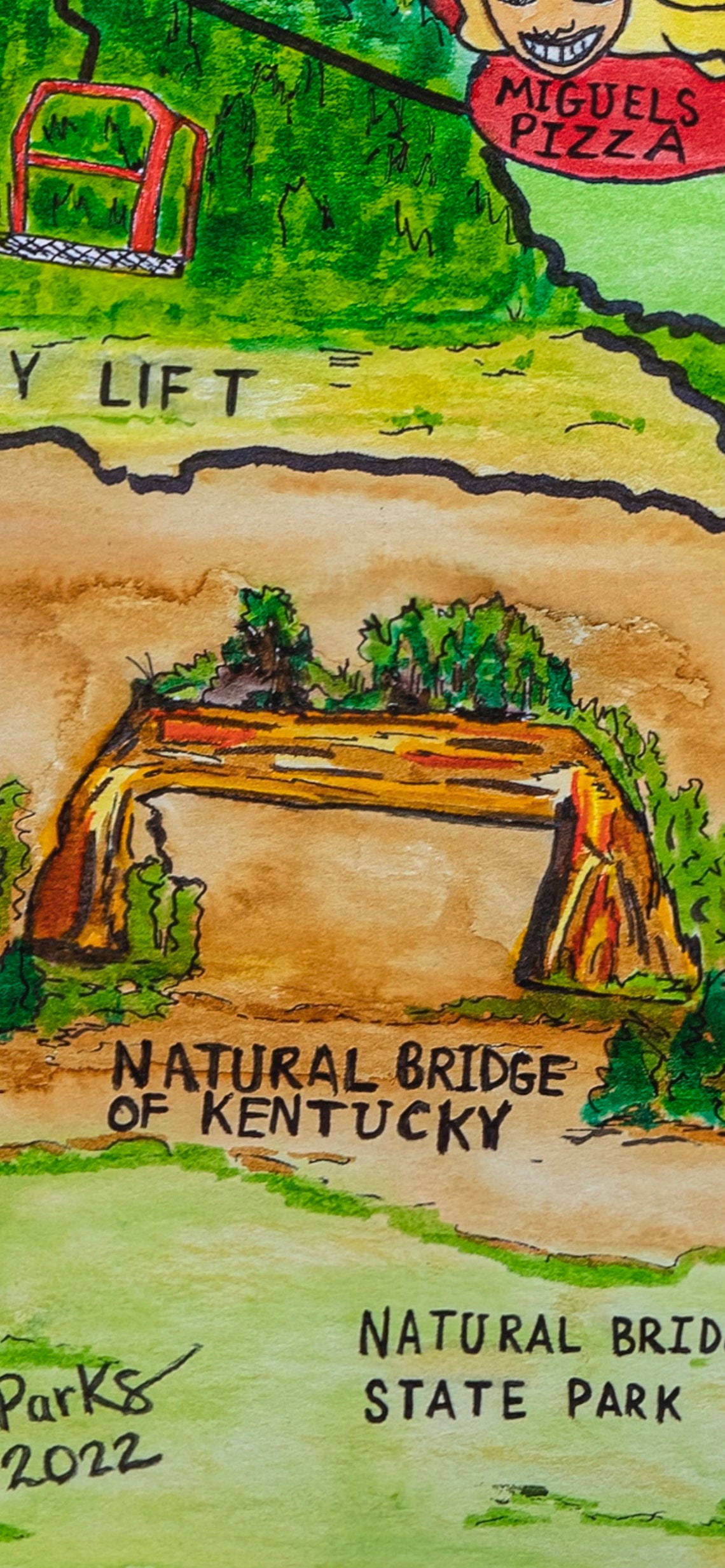 Red River Gorge Map Watercolor Print Handpainted - Etsy