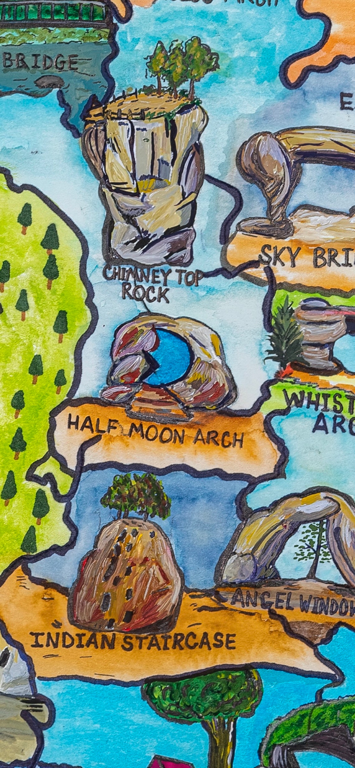 Red River Gorge Map Watercolor Print Handpainted - Etsy