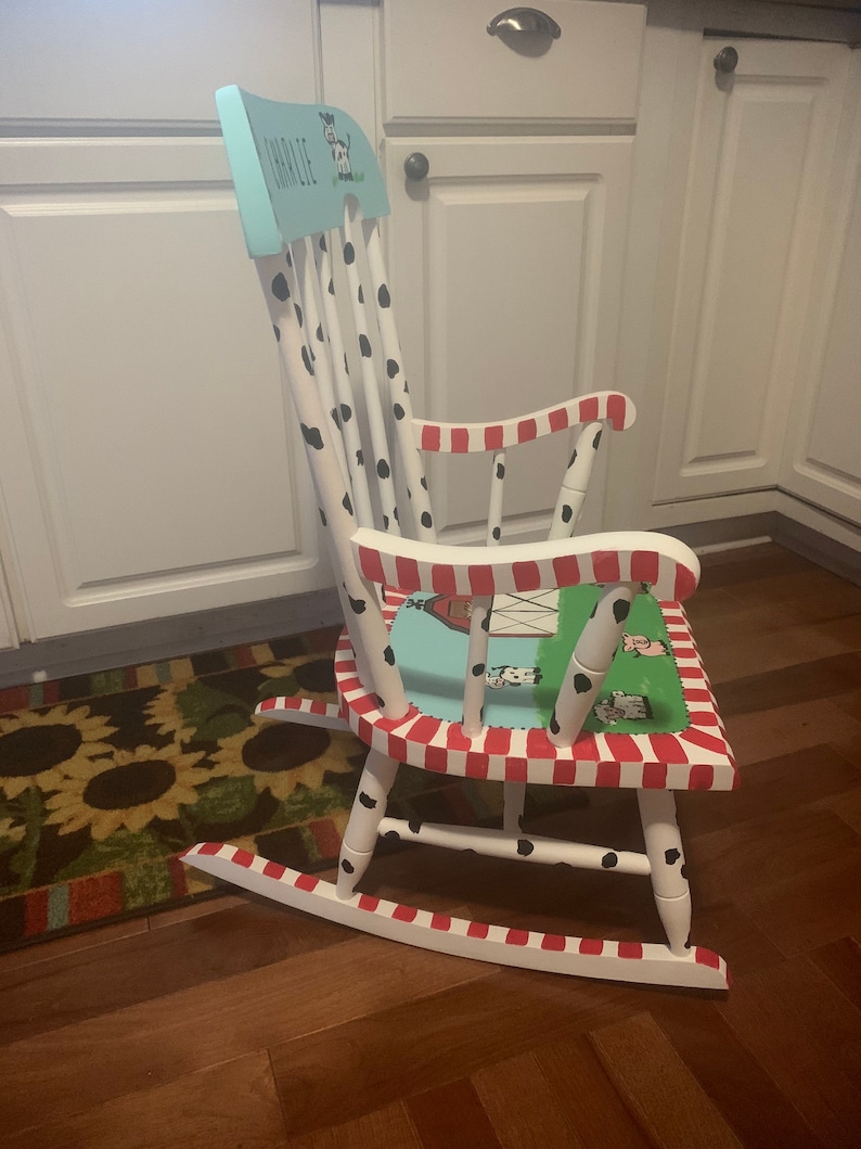 Childrens Kids Personalized Hand Painted Rocking Chair First - Etsy