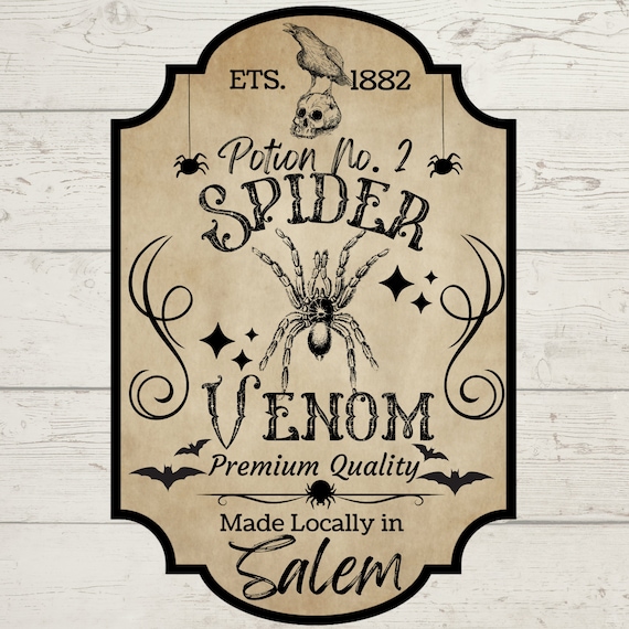 Spider Venom Label for Sublimation Waterslide Digital - Etsy
