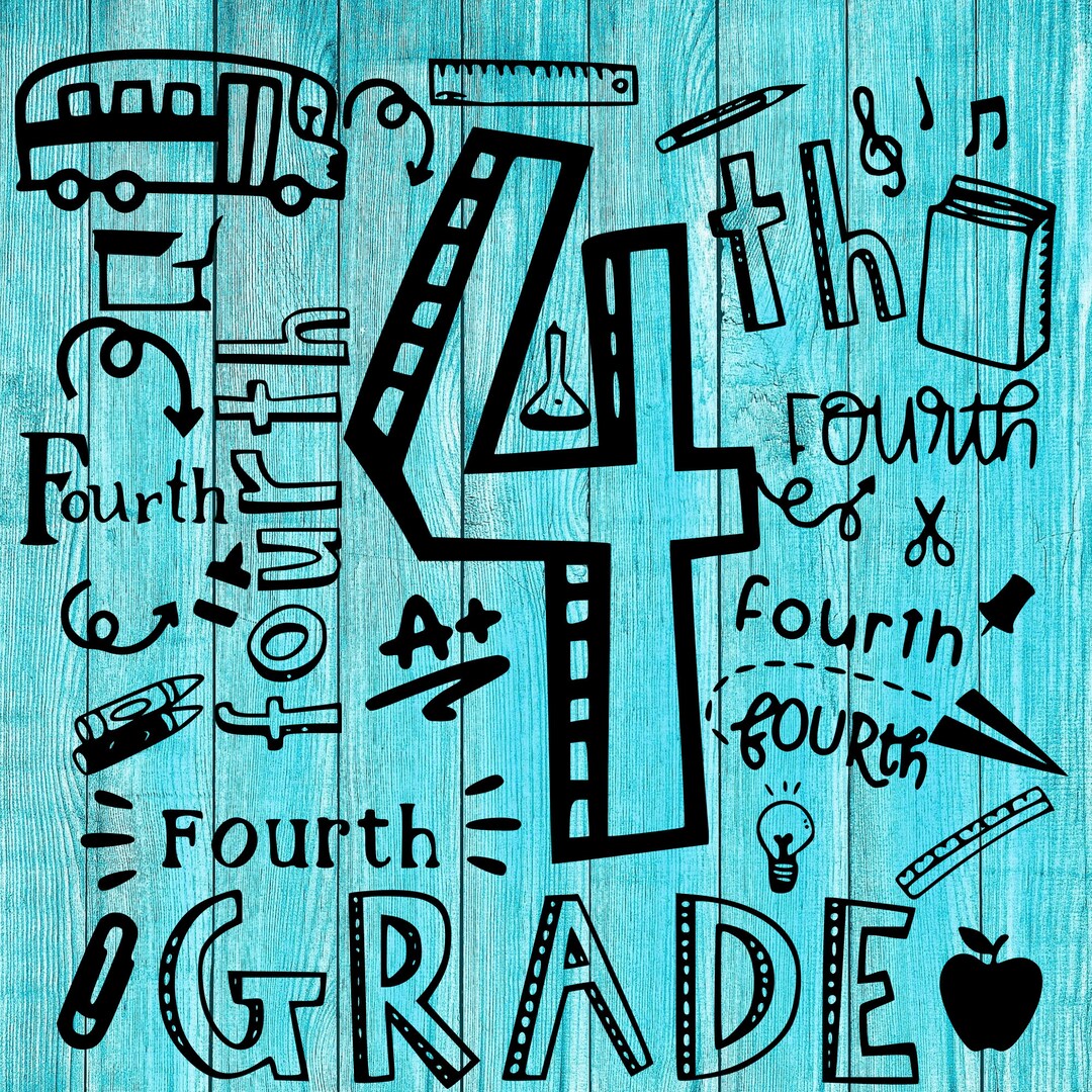 4th Grade Typography Svg, Typography Png, Back to School Svg, Back to ...