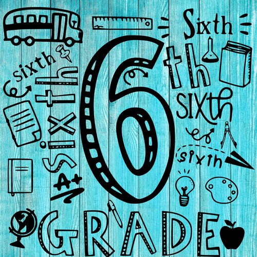 Back to School Sixth Grade Leopard & Turquoise Clipart PNG - Etsy