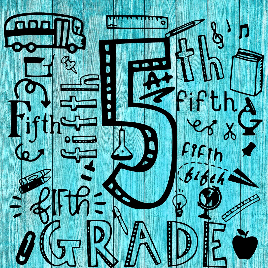 5th Grade Fifth Grade Typography Svg Typography Png Back to - Etsy