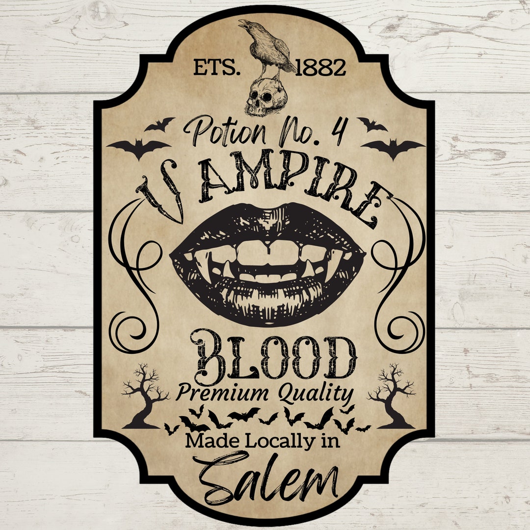 Vampire Blood Label for Sublimation, Waterslide, Digital Download PNG ...