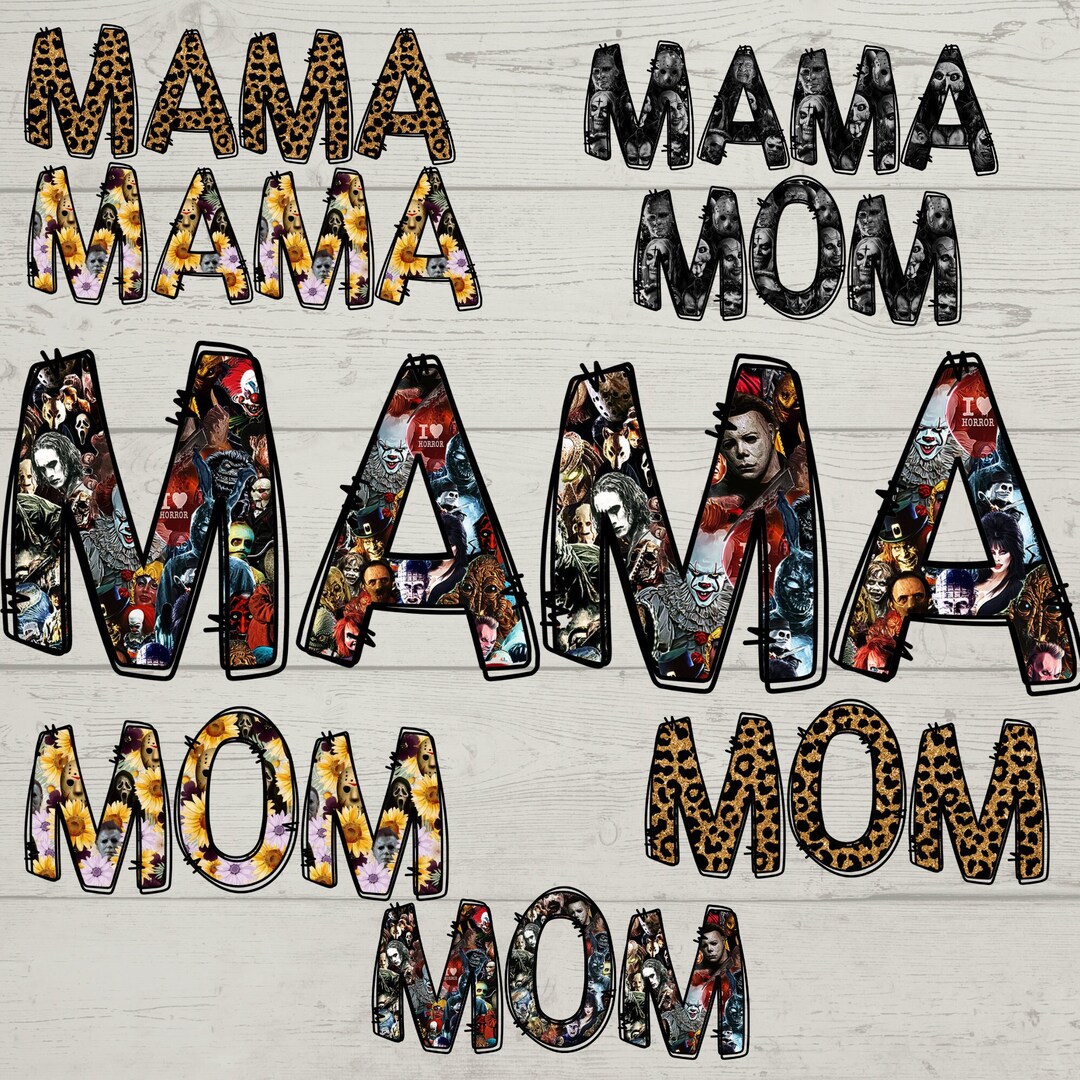 Mom Mama Scary Movie Horror Icons Bundle PNG Files Sublimation - Etsy