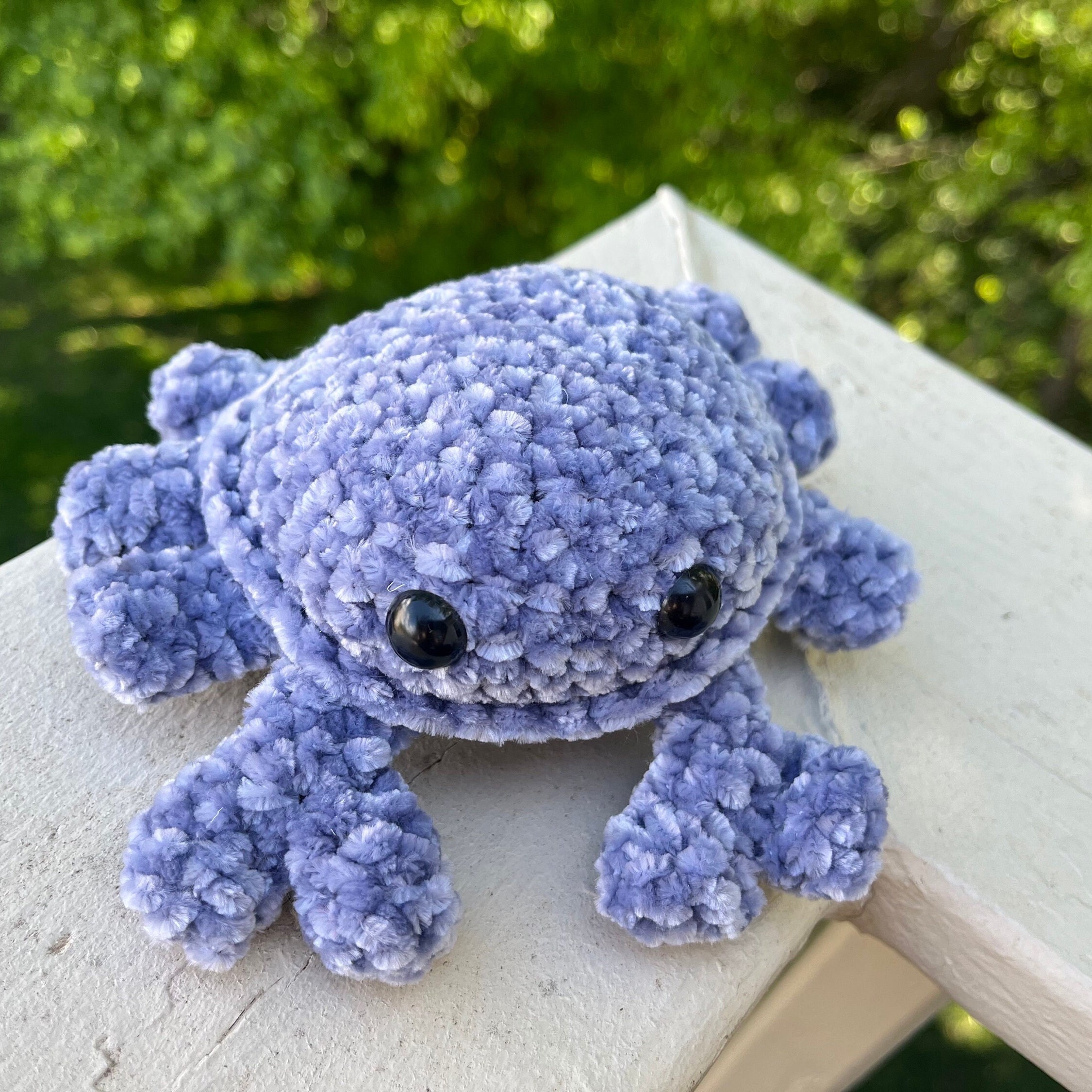 Fuzzy Crab Plush, Handmade Crochet Crab, Fleece Yarn Crab, Purple/pink ...