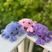 Fuzzy Crab Plush, Handmade Crochet Crab, Fleece Yarn Crab, Purple/pink ...