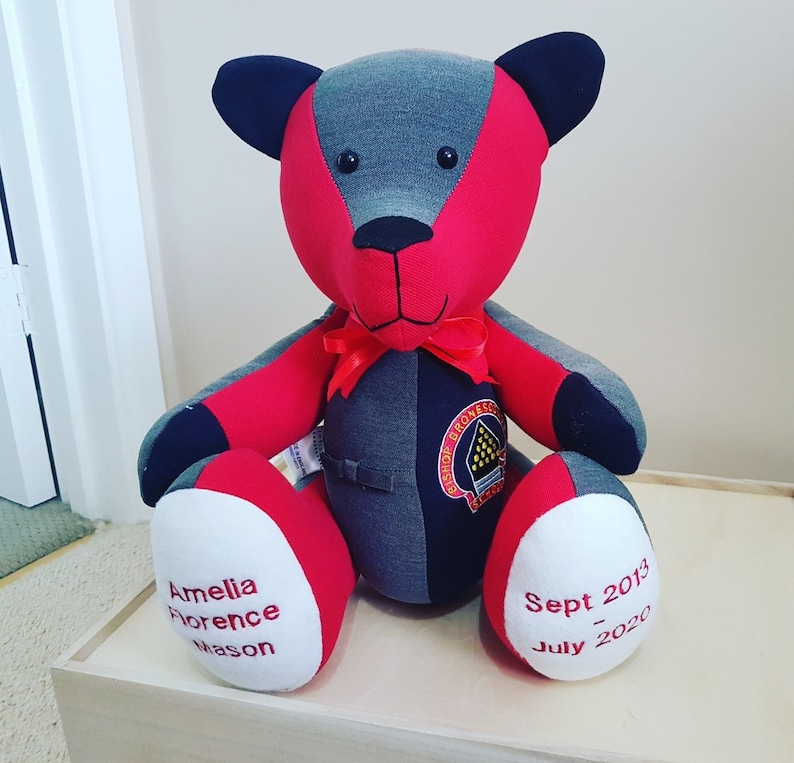 School Uniform Memory Bear: Personalised Keepsake Bear - Etsy UK
